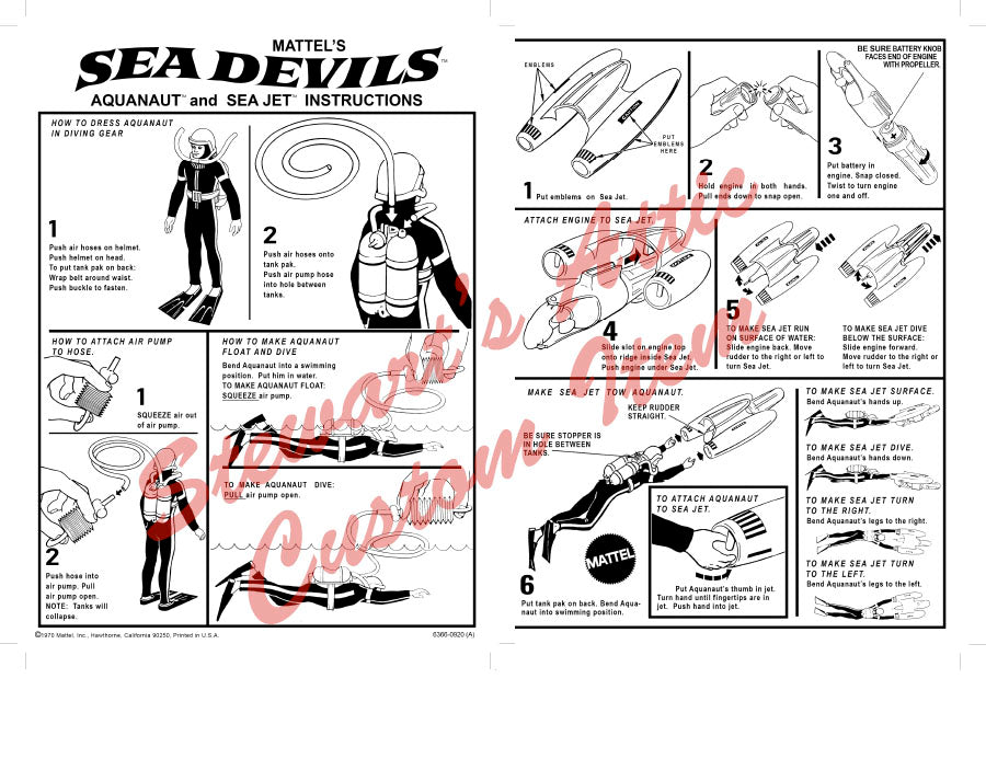 Sea Devils Sea Jet Manual - Mattel – Stewart's Attic
